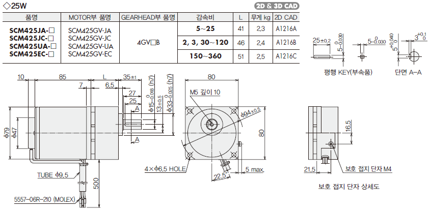 SCM425EC-36 DSC시리즈 컴포넌트[모터] Speed Control Motor 인아오리엔탈모터(주)
